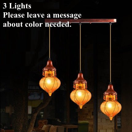 Bohemian Mediterranean Colorful Glass Ceiling Drop Light Pendant Lamp ...
