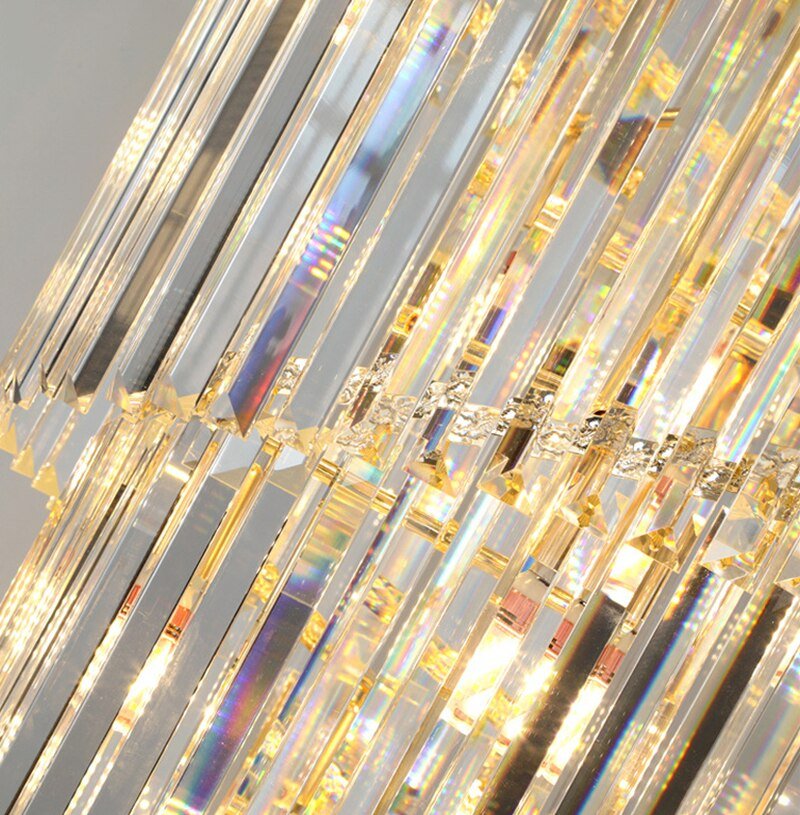 Large Modern Crystal Chandelier For Staircase Spiral Design Hallway Lo ...