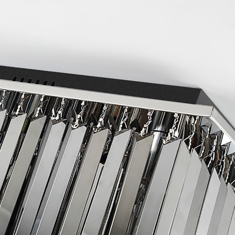 Luxury Modern Black Crystal Ceiling Chandelier Living Room Square Shap ...