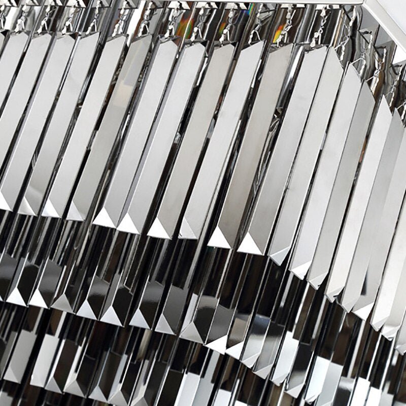 Luxury Modern Black Crystal Ceiling Chandelier Living Room Square Shap ...