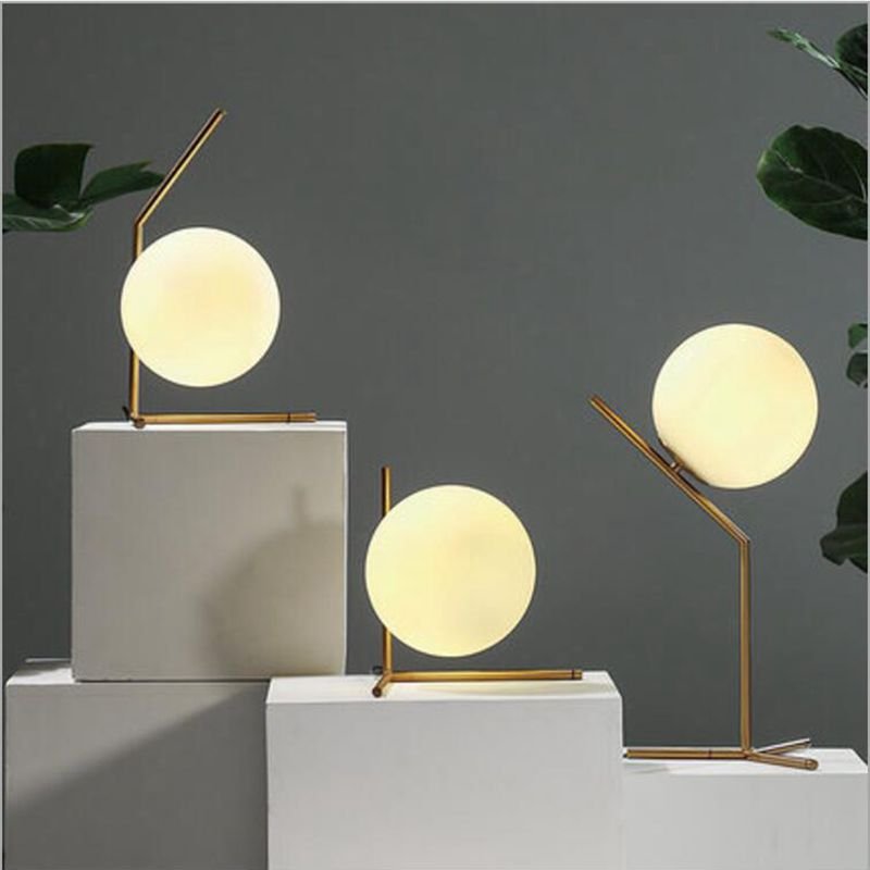 Modern LED Table Lamp Desk Lamp Light Shade Glass Ball Table Lamp Desk ...
