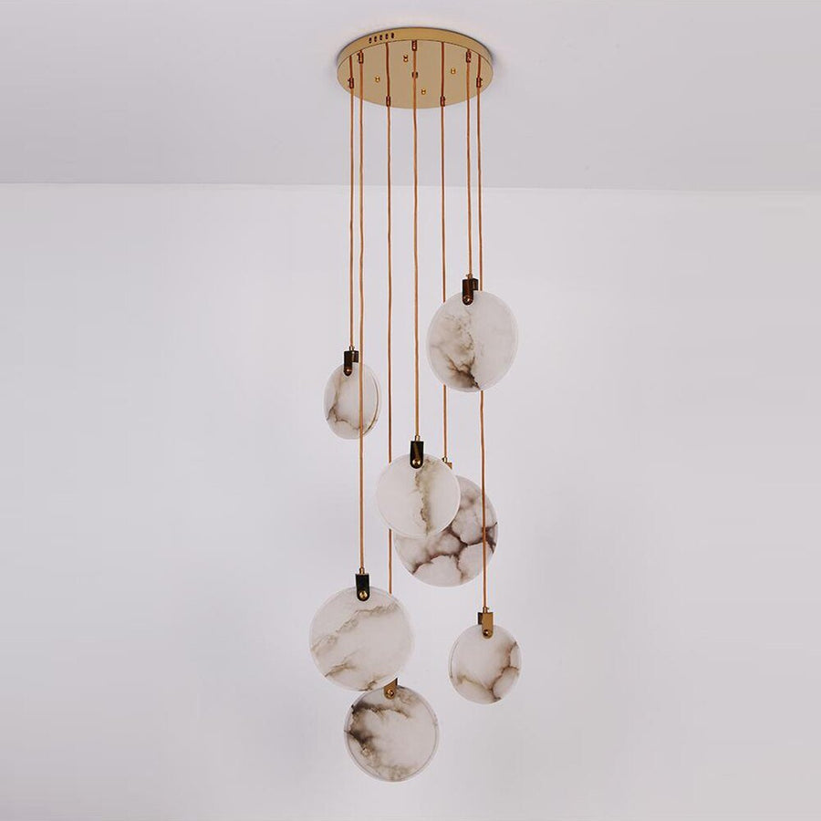 Modern Marble LED Chandelier Lamp Long Staircase Chandeliers Pendant L ...
