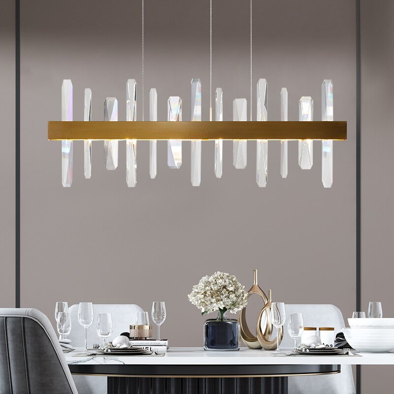 Modern Rectangle Gold Chandelier In The Living Room Dining Room Home D ...