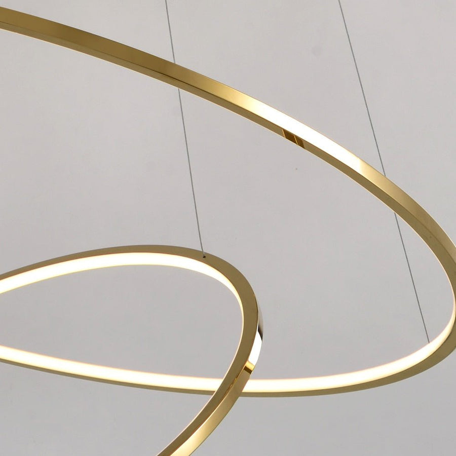 Modern Ring Led Chandelier For Staircase Luxury Living Room Gold Light ...