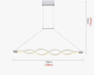 Modern Wave Design Lustres LED Hanging Lights For Dinning Room Black W ...