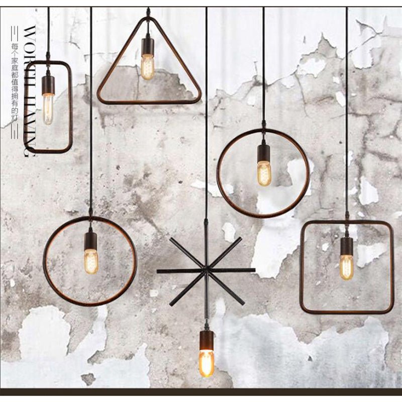 Simple Industrial Metal Structure Lamp Pendant Light For Dining Study ...