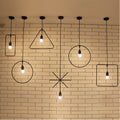 Simple Industrial Metal Structure Lamp Pendant Light For Dining Study ...