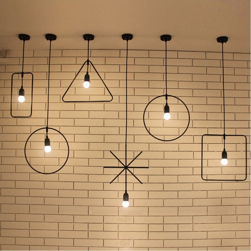 Simple Industrial Metal Structure Lamp Pendant Light For Dining Study ...